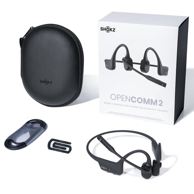 OpenComm2 Wireless Bluetooth Bone Conduction Headphone with ANC Boom Microphone l Shokz Singapore