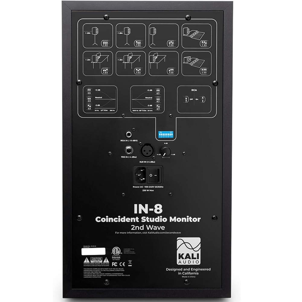 Kali IN-8 2nd Wave (V2) 3-Way Studio Monitoring Desktop Bookshelf ...