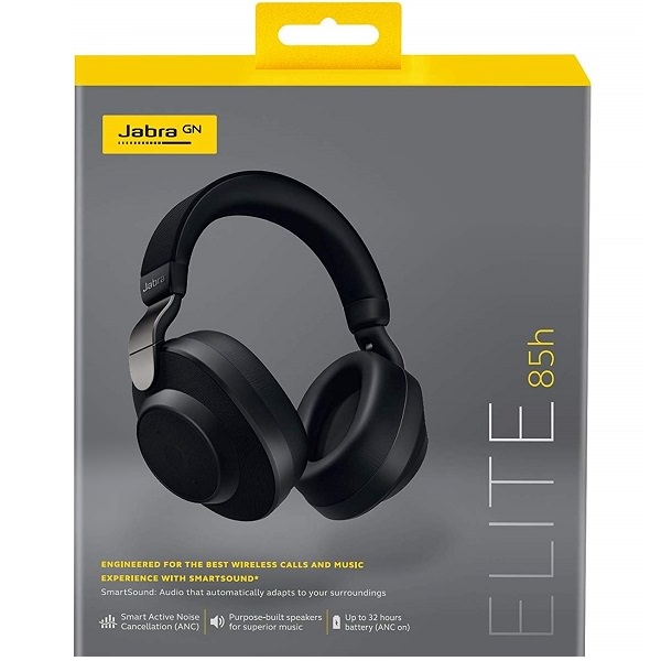 Elite 85h Wireless Bluetooth Noise-Cancelling Over-the-Ear Headphone ...