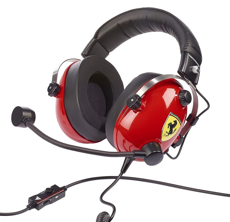 T.Racing Scuderia Ferrari Edition Over-the-Ear Gaming Headset with ...