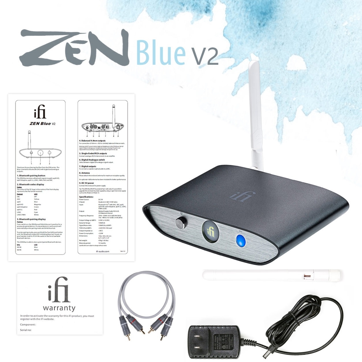 ZEN Blue Wireless Bluetooth DAC Receiver/Streamer | iFi Singapore