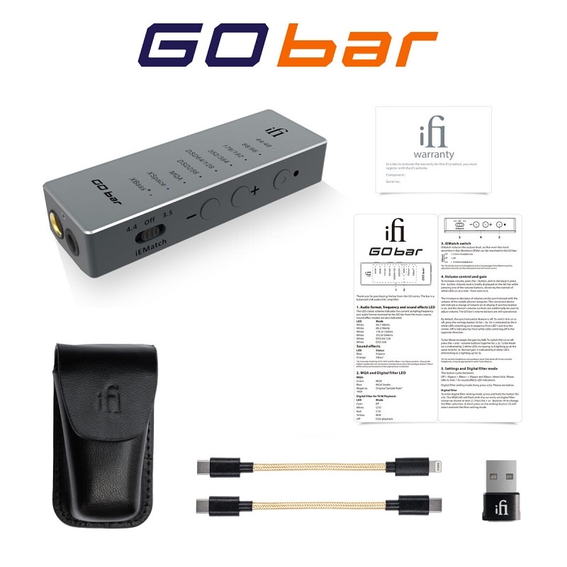 iFi Audio GO bar Type-C USB to 3.5mm/4.4mm Balanced USB DAC & Amplifier ...