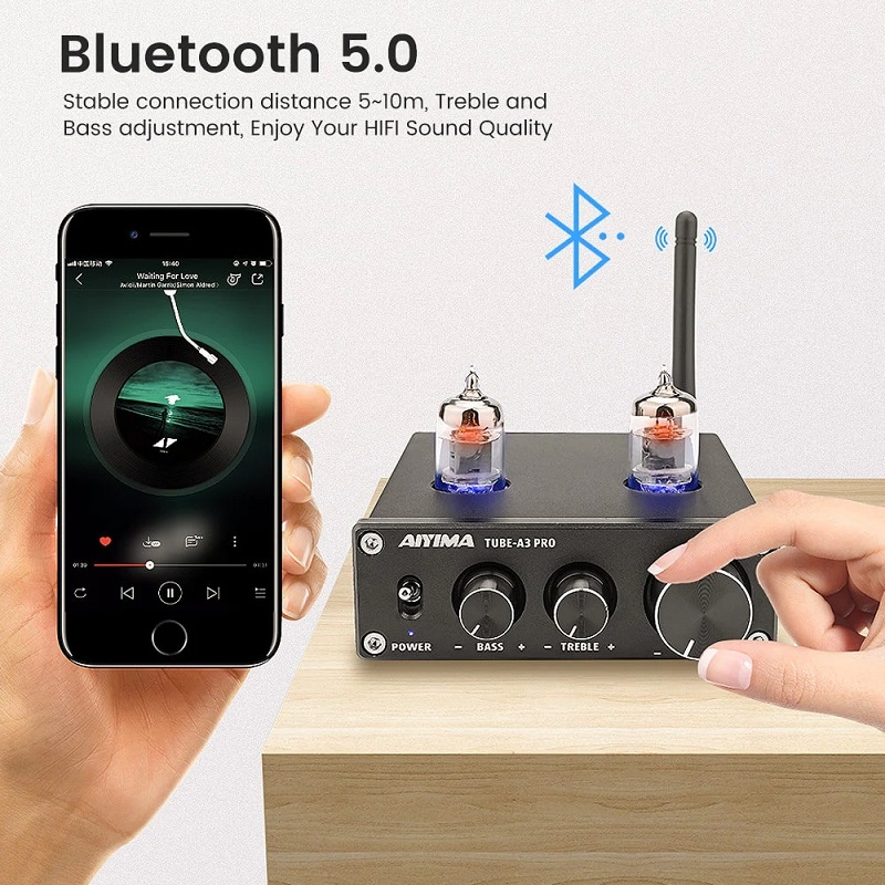 Tube A3 Pro Wireless Bluetooth Receiver/Streamer, USB DAC & Tube Preamplifier | AIYIMA Singapore