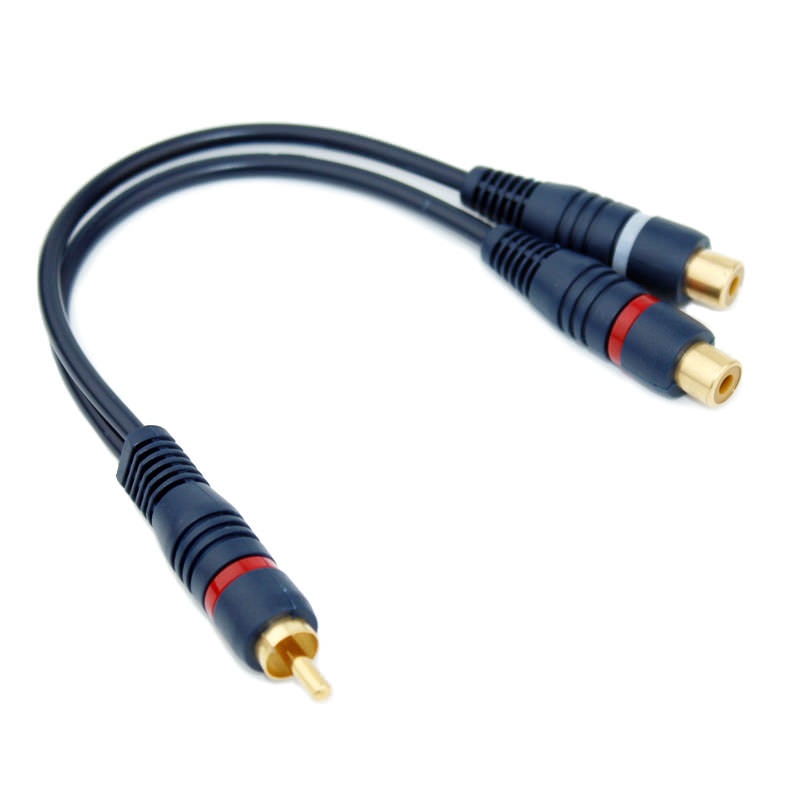 1 RCA Male to 2 RCA Female Adapter Converter Interconnect Cable | Singapore