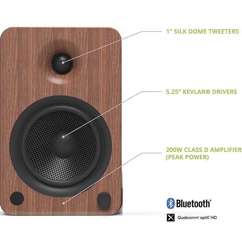 YU6 Wireless Bluetooth Desktop Bookshelf Speakers - Walnut | Kanto ...
