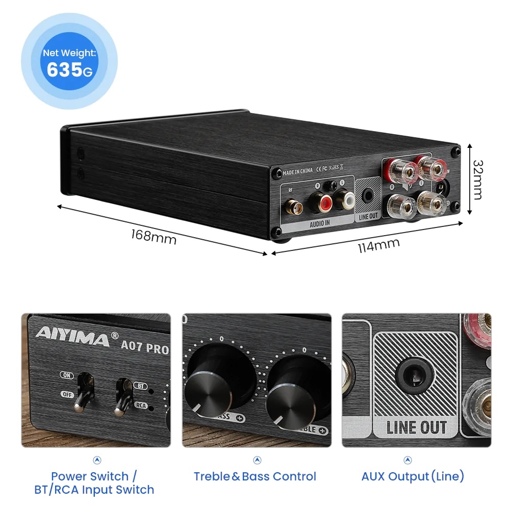 A07 Pro 300Wx2 Hi-Fi Integrated Amplifier | AIYIMA Singapore
