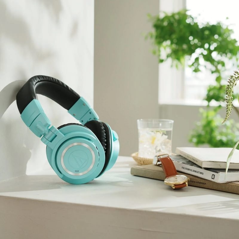 Audio-Technica ATH-M50XBT2 Metallic Ice Blue Wired & Wireless Bluetooth Over-Ear Headphone with ...