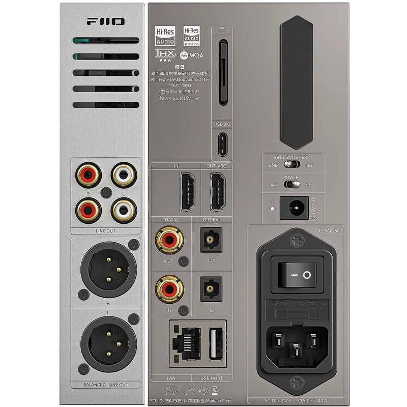 FiiO R9 Flagship Wireless/Wired Desktop All-in-One HiFi Streamer Audio ...
