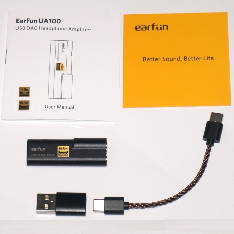 EarFun UA100 Type-C to 3.5mm/4.4mm Balanced USB DAC & Headphone ...